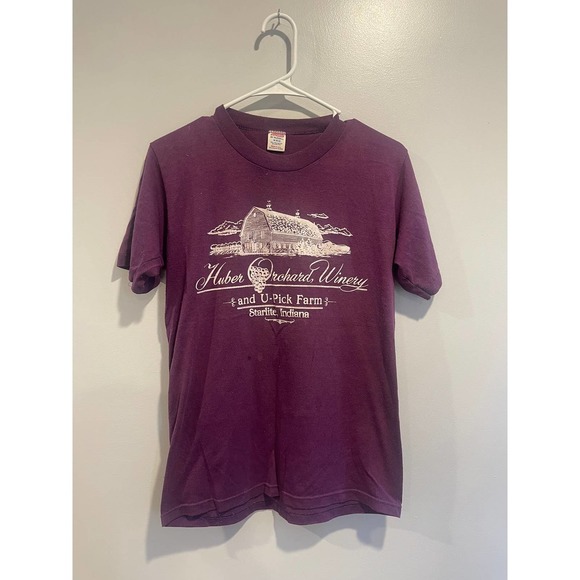 Jerzees | Tops | Vintage Huber Orchard Winery Indiana Purple Souvenir ...